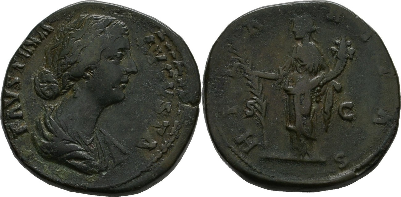 RÖMISCHE KAISERZEIT Sesterz 161-164 Faustina Minor (gest. 176 n.Chr.) ss | MA-Shops