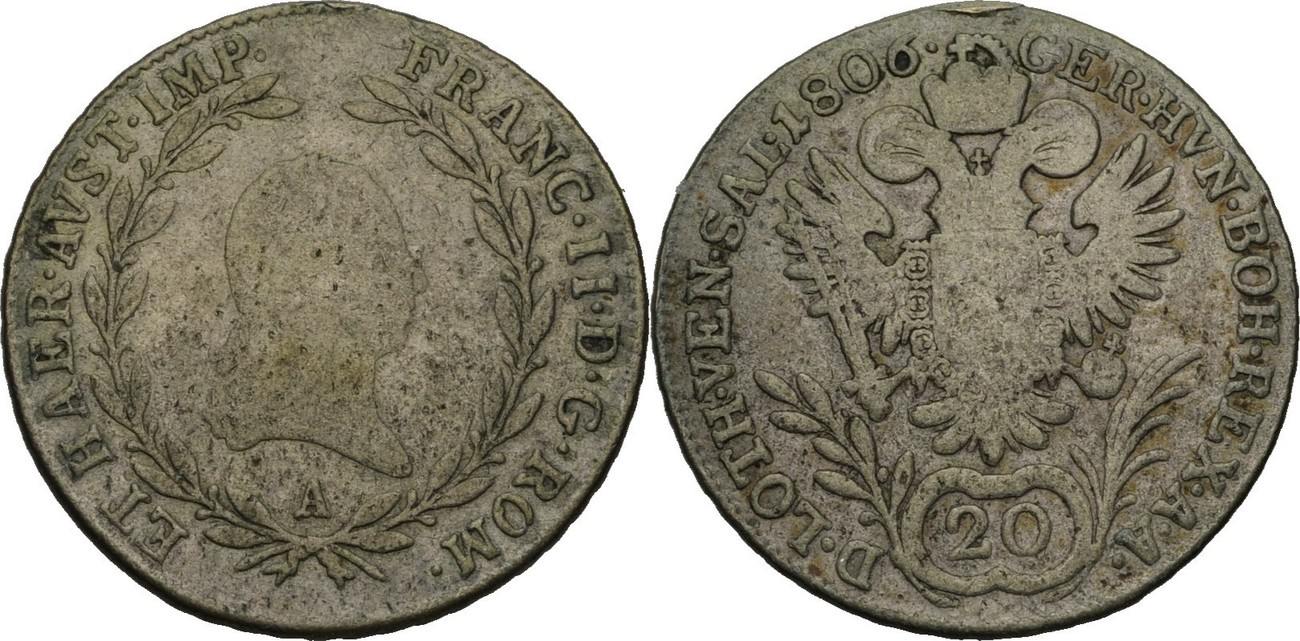 RDR Österreich Habsburg Wien 20 Kreuzer 1806 Franz II./I., 1792-1835 f.ss | MA-Shops