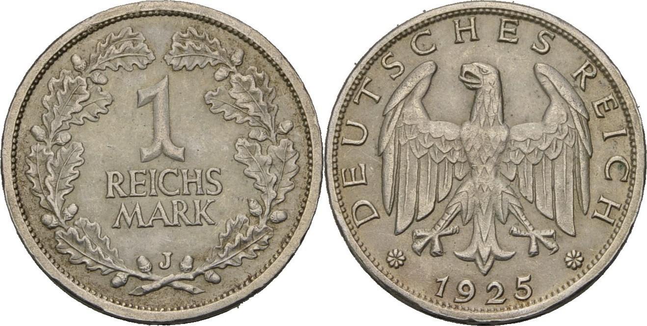 Deutsches Reich 1 Reichsmark 1925 J f.vz | MA-Shops