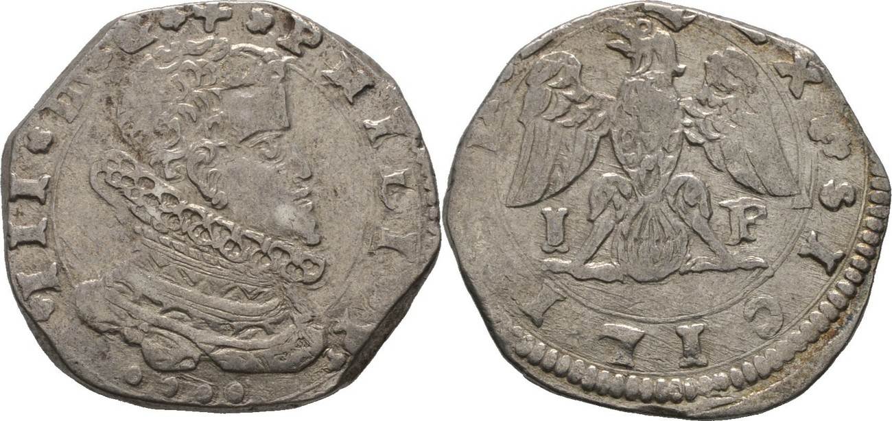 Italien Sizilien 4 Tari 1612-1621 Philipp III.von Spanien, 1598-1621 ss ...