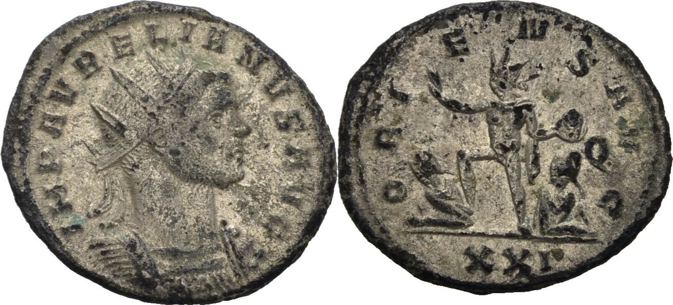 RÖMISCHE KAISERZEIT Antoninian 274 Aurelian, 270-275 Silbersud, f.vz ...