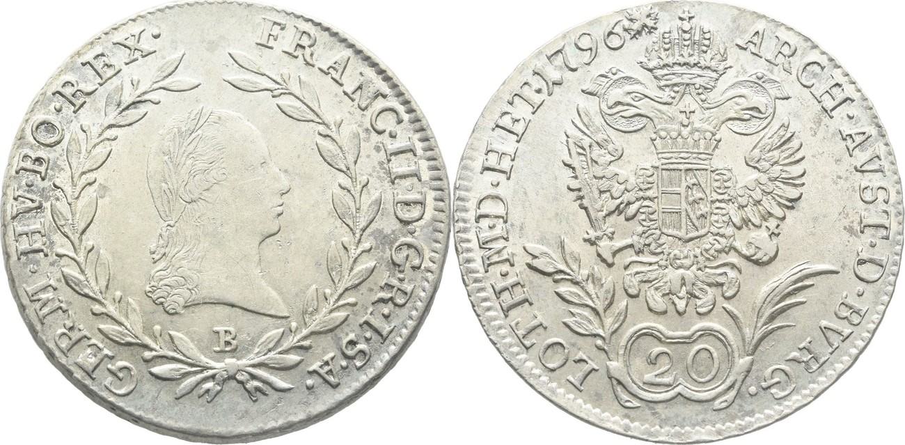 RDR Ungarn Habsburg Kremnitz 20 Kreuzer 1796 Franz II./I., 1792-1835 vz | MA-Shops