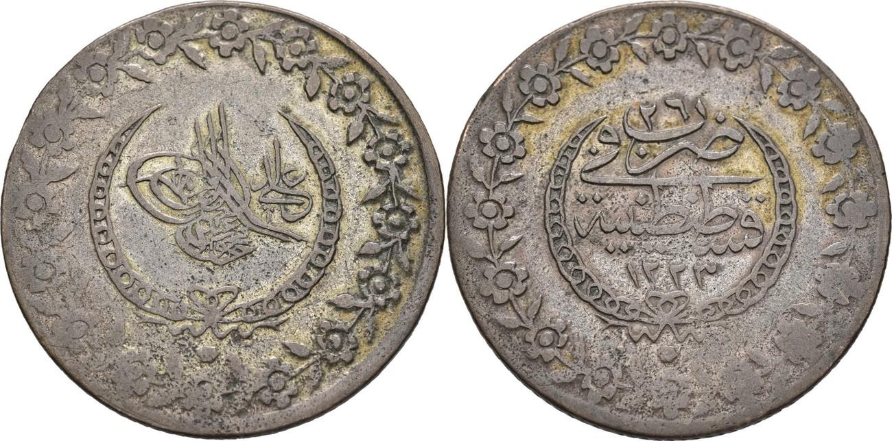 Türkei Osmanen 5 Piaster Mahmud II., 1808-1839 ss | MA-Shops