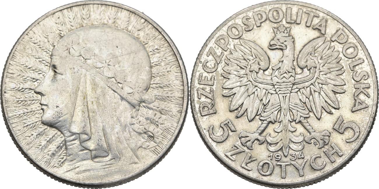Polen 5 Zloty 1934 ss | MA-Shops