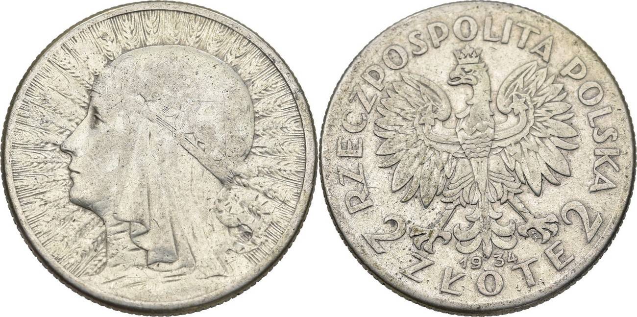 Polen 2 Zloty 1934 ss | MA-Shops