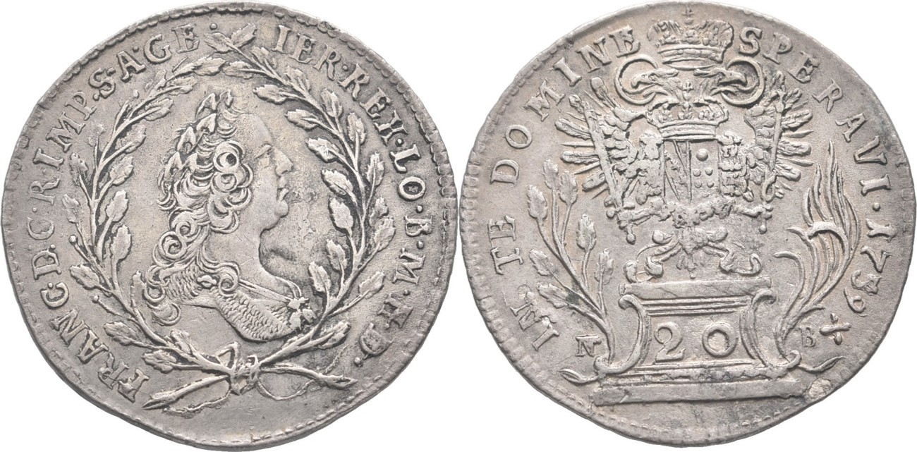 RDR Ungarn Nagybanya 20 Kreuzer 1759 Franz I., 1745-1765 ss | MA-Shops
