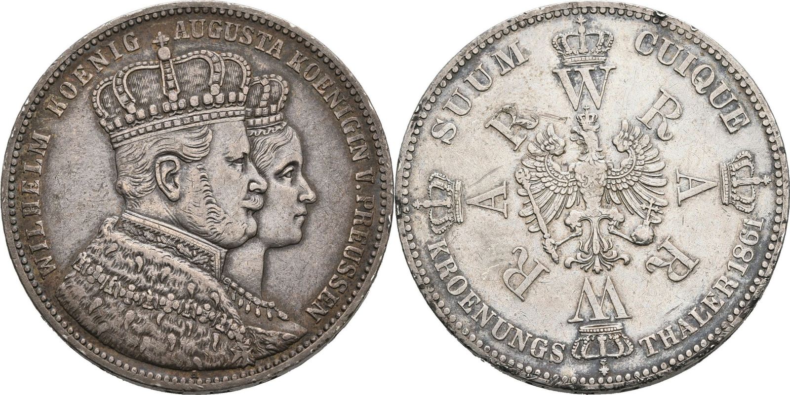 Preussen Berlin Taler " Krönungstaler " 1861 Wilhelm I., 1861-1888 kl ...