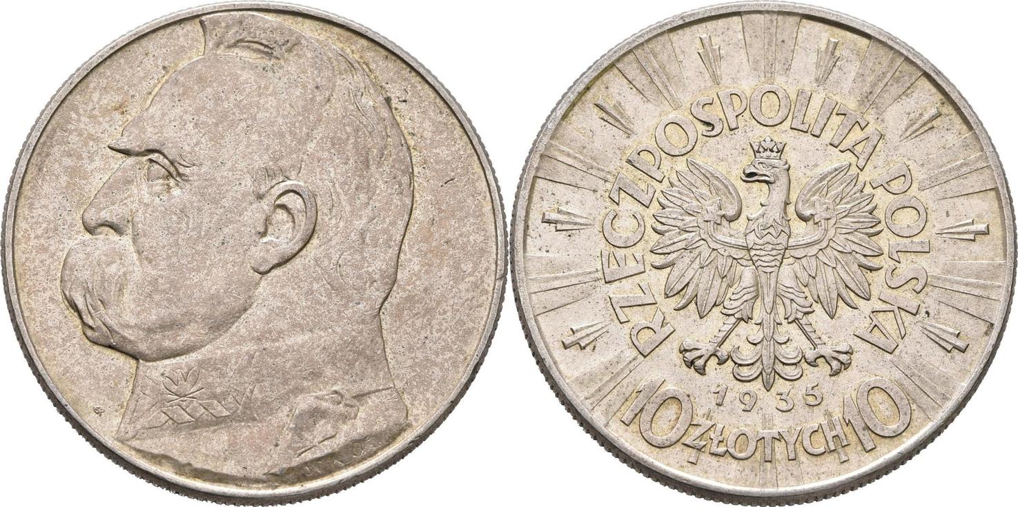Polen 10 Zloty 1935 Pilsudski ss+vz | MA-Shops