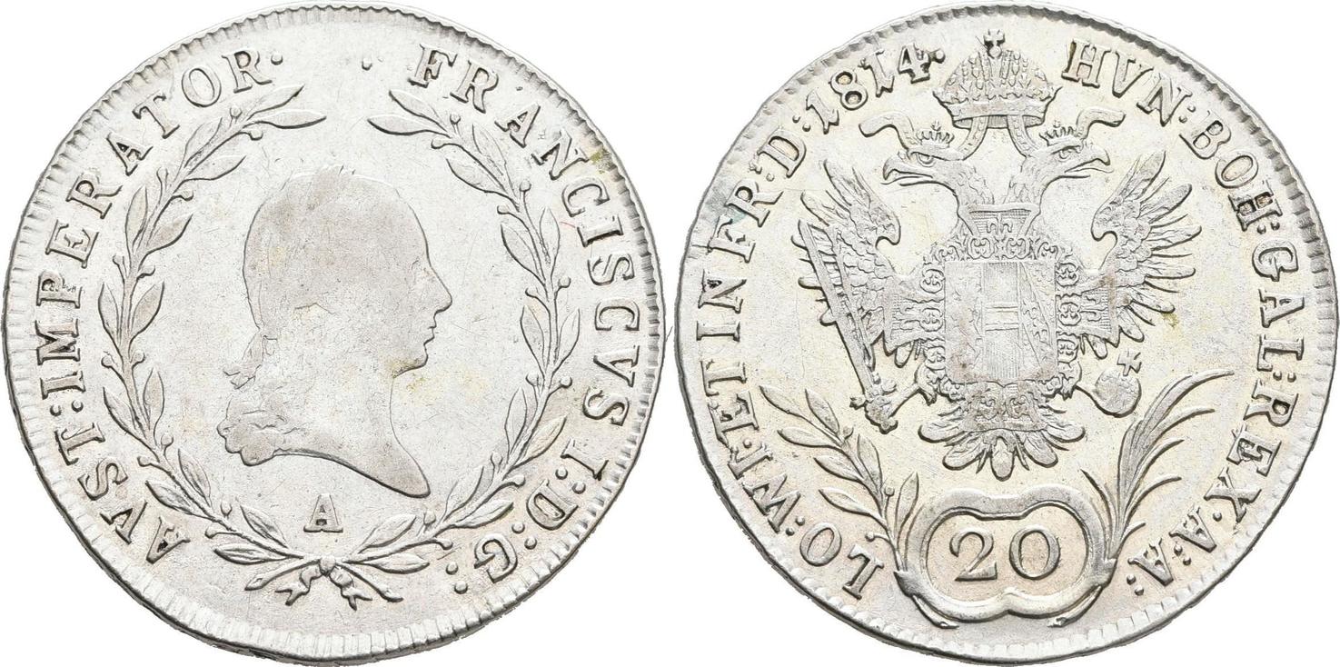 Österreich Habsburg Wien 20 Kreuzer 1814 Franz II./I., 1792-1835 ss/ss+ | MA-Shops
