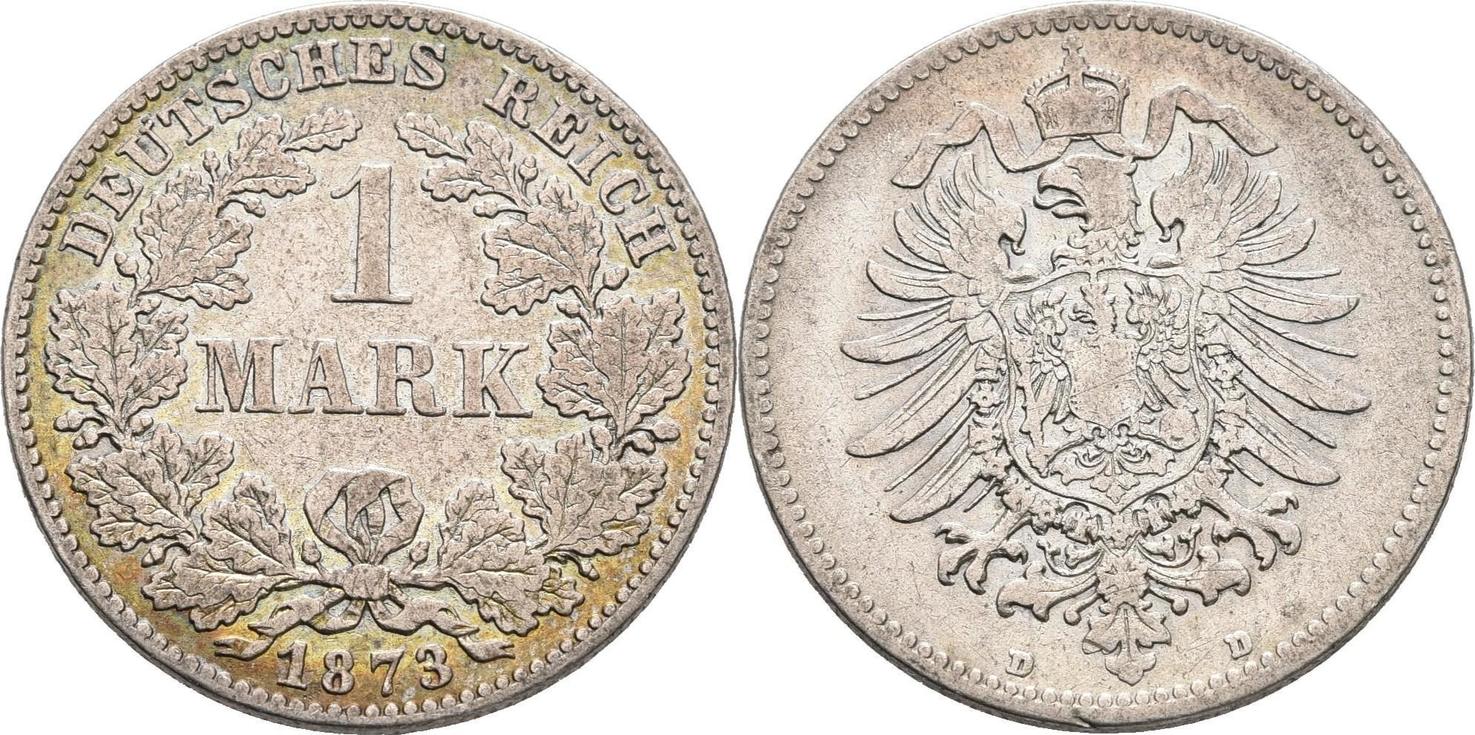 Deutsches Reich 1 Mark 1873 D f.ss | MA-Shops