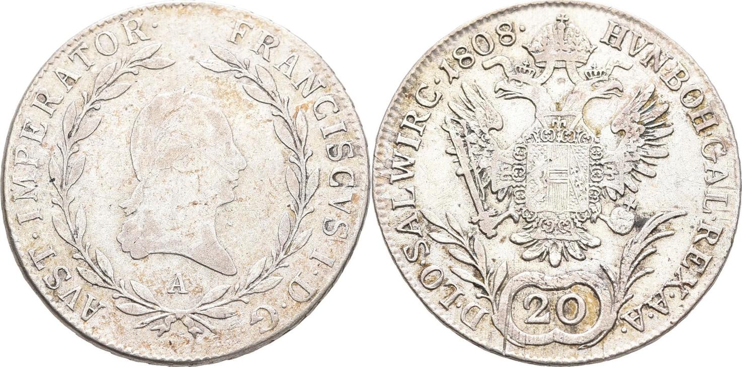 Österreich Habsburg Wien 20 Kreuzer 1808 Franz II./I., 1792-1835 f.ss | MA-Shops