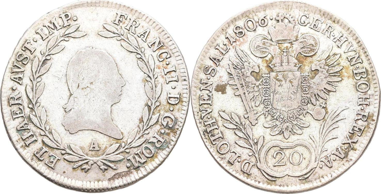 Österreich Habsburg Wien 20 Kreuzer 1806 Franz II./I., 1792-1835 f.ss | MA-Shops