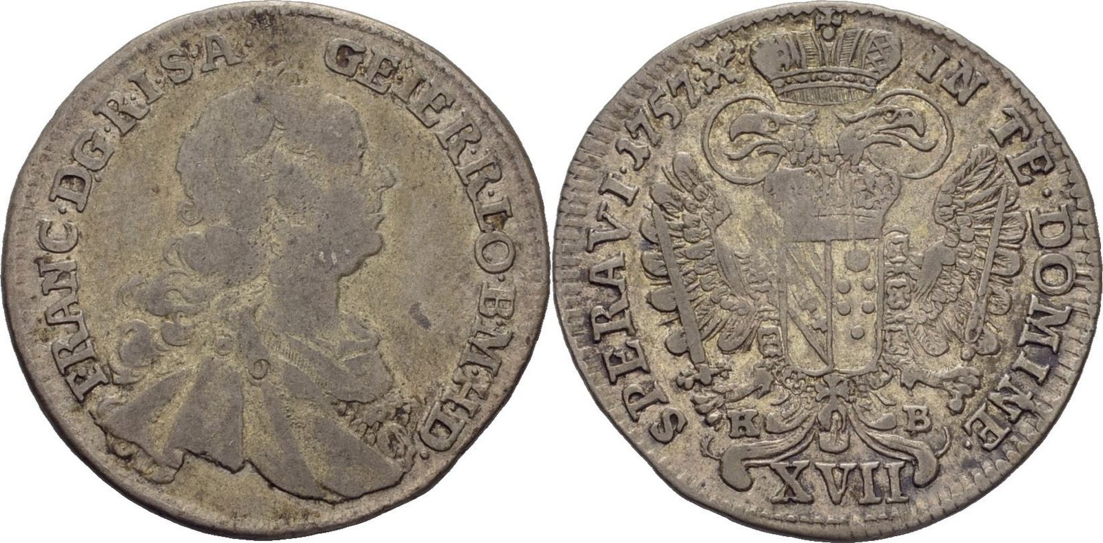 RDR Ungarn Kremnitz XVII Kreuzer 1757 Franz I., 1745-1765 ss | MA-Shops