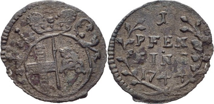 Fulda Pfennig 1744 Amand von Buseck, 1737-1756 ss | MA-Shops