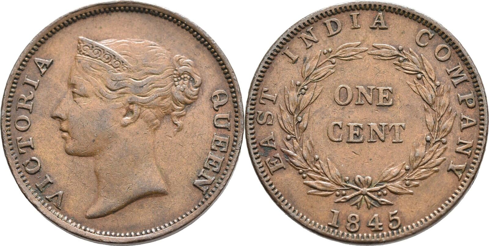 Straits Settlements Cent 1845 Victoria, 1837-1901 ss | MA-Shops