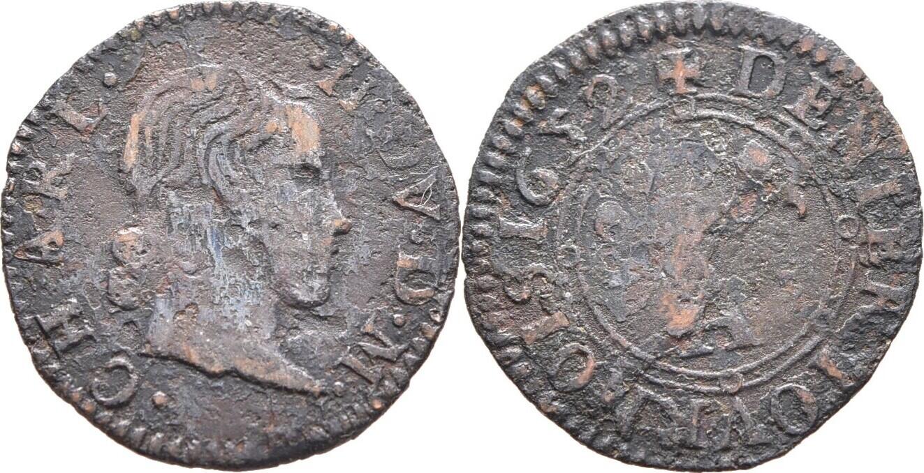 Nevers und Rethel Denier 1652 Charles II., 1637-1659 s+ | MA-Shops