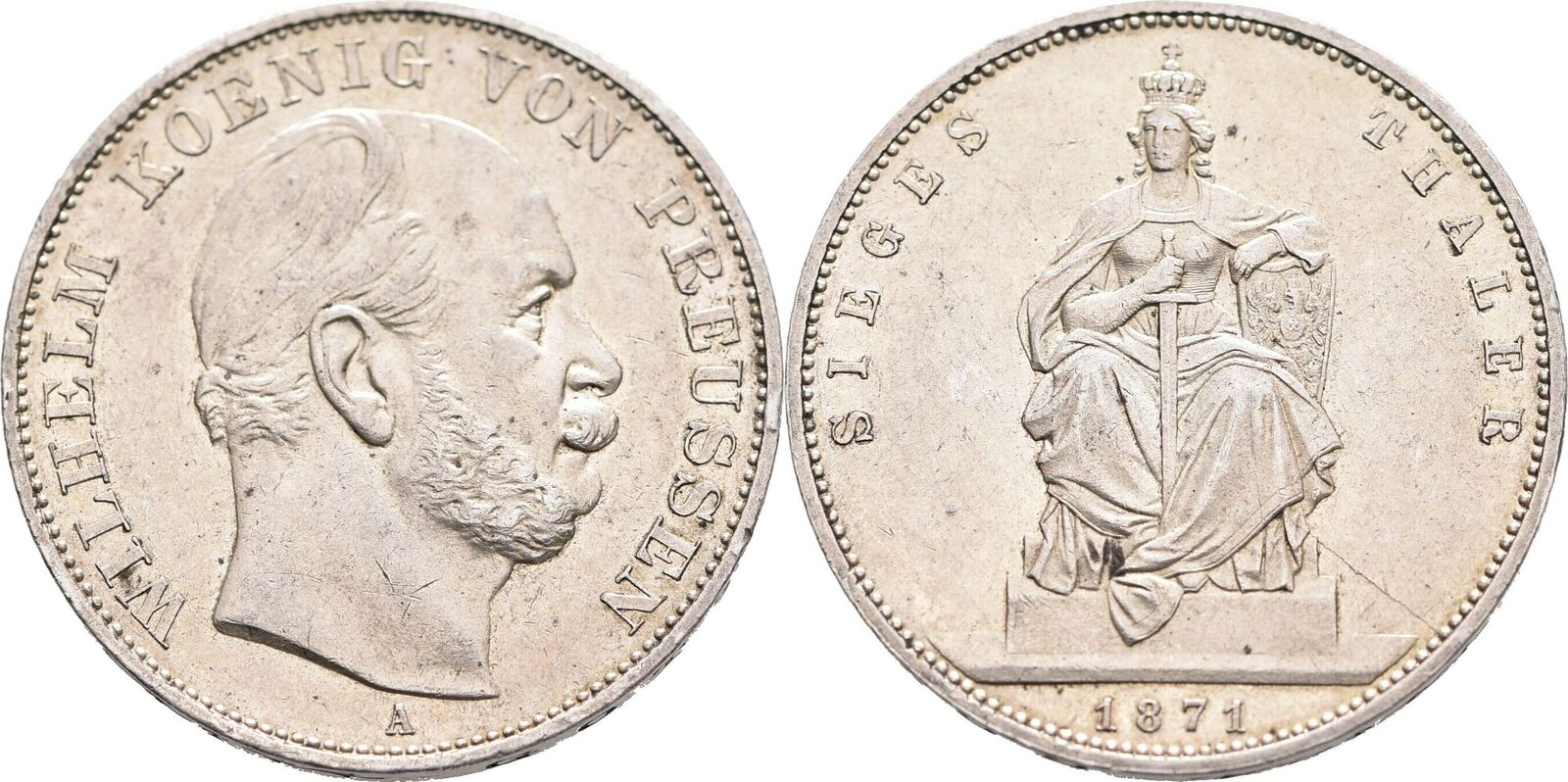 Preussen Berlin Taler " Siegestaler " 1871 Wilhelm I., 1861-1888 kl ...