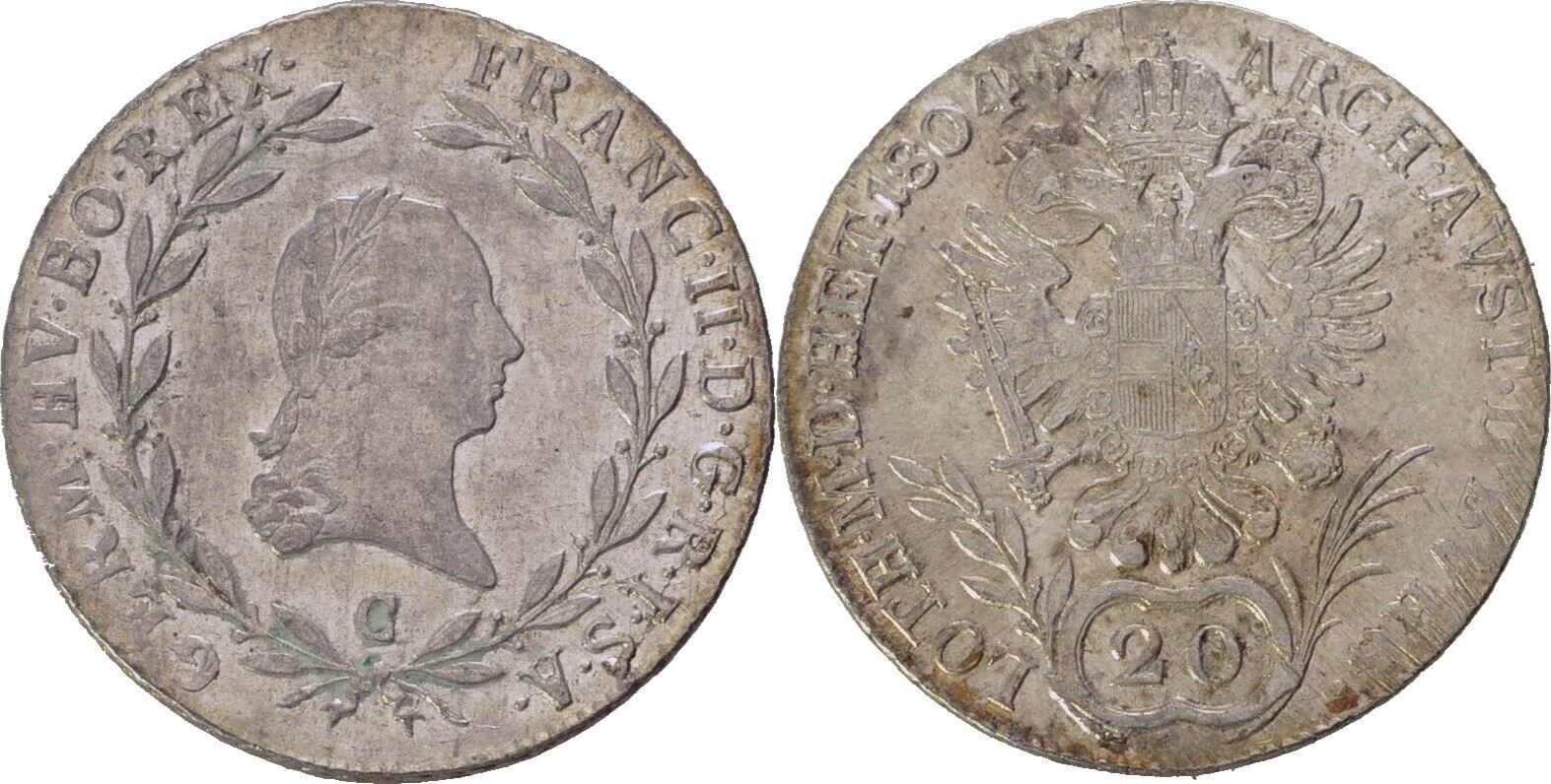 RDR Böhmen Prag 20 Kreuzer 1804 C Franz II. / I., 1792-1835. vz+ | MA-Shops