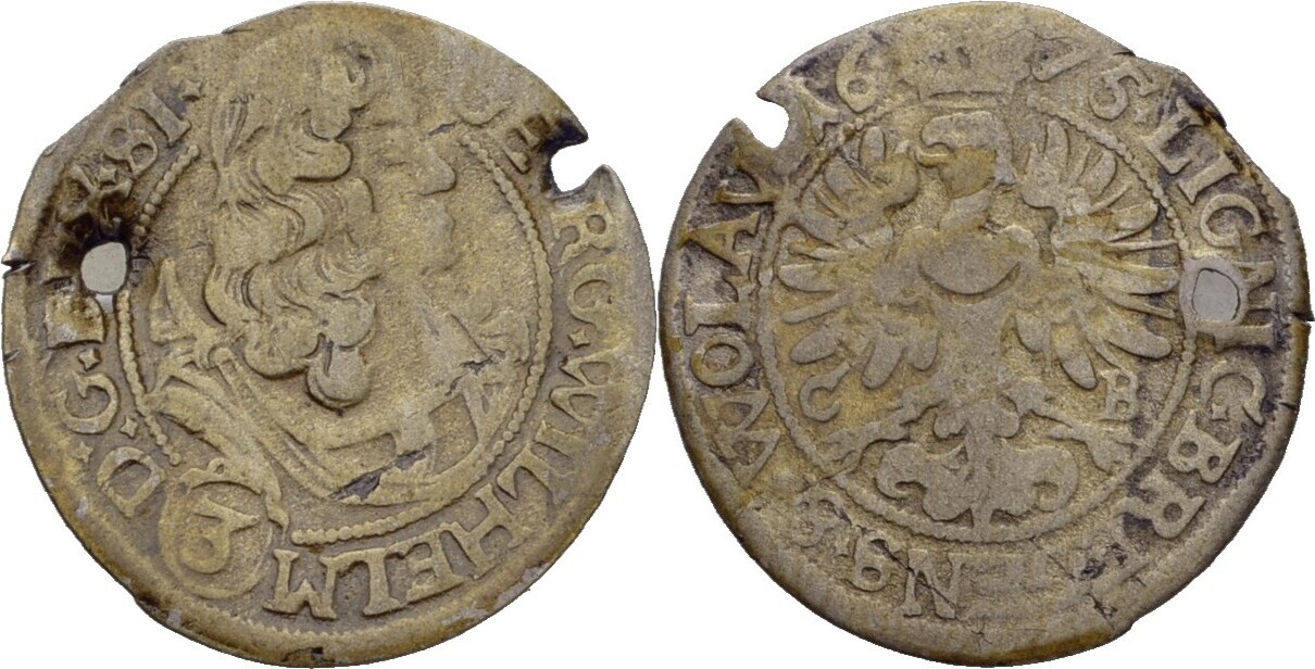 Schlesien Liegnitz Brieg 3 Kreuzer 1675 Georg Wilhelm, 1672-1675 ...