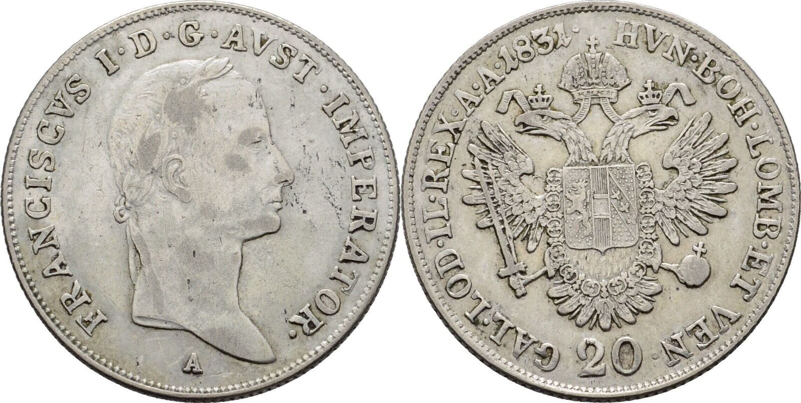 Österreich Habsburg Wien 20 Kreuzer 1831 Franz II. / I., 1792-1835. f.ss | MA-Shops