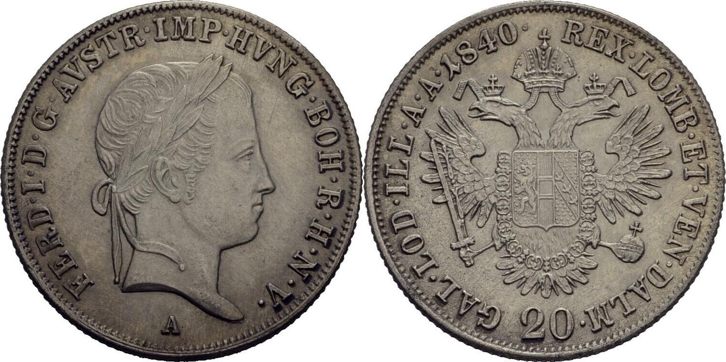 Österreich Habsburg Wien 20 Kreuzer 1840 Ferdinand I., 1835-1848. vz | MA-Shops