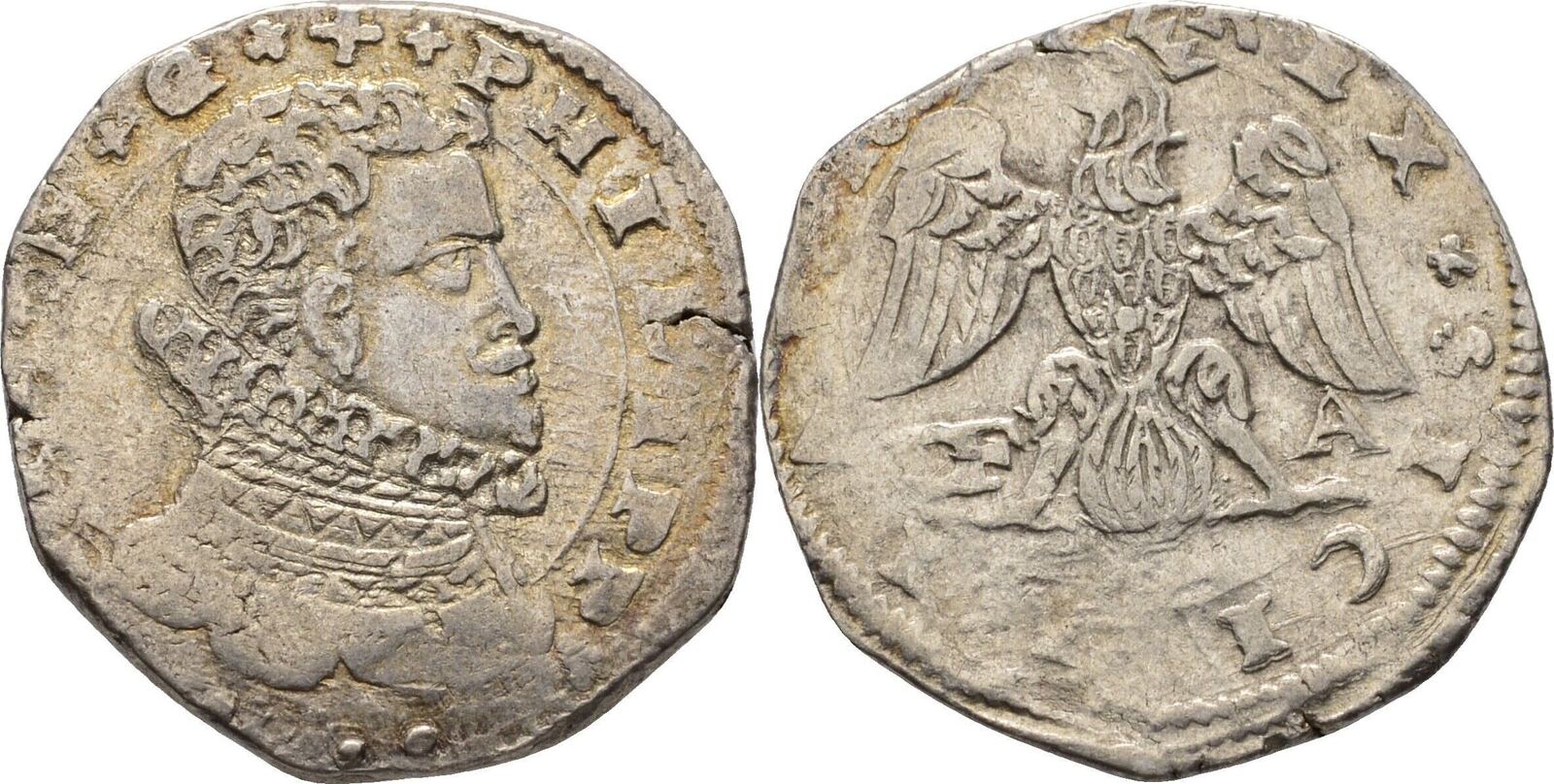 Italien Sezilien 4 Tari 1612 ? Philipp III. 1598-1621. ss | MA-Shops