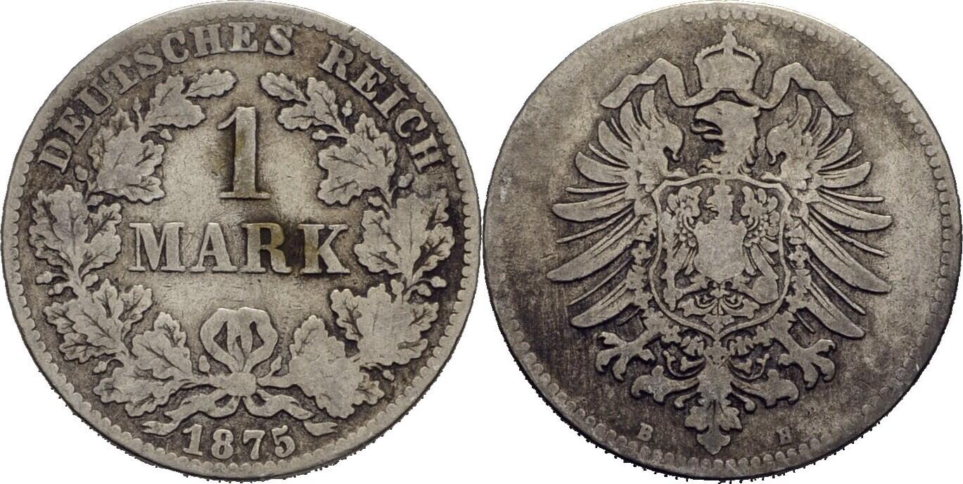 Deutsches Reich 1 Mark 1875 B ss | MA-Shops