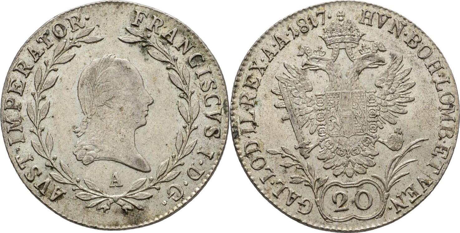 Österreich Habsburg Wien 20 Kreuzer 1817 A Franz II./I., 1792-1835 ss+/vz | MA-Shops