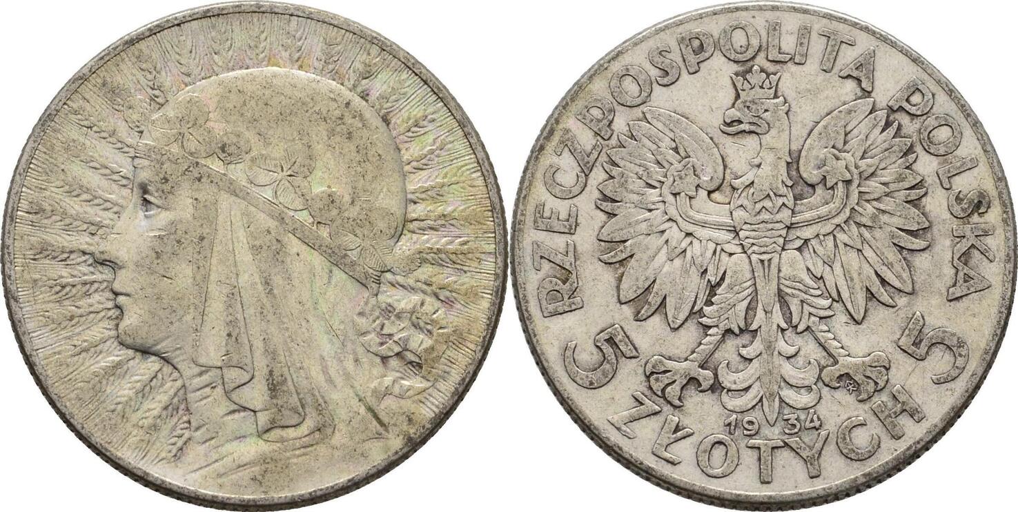 Polen 5 Zloty 1934 ss | MA-Shops