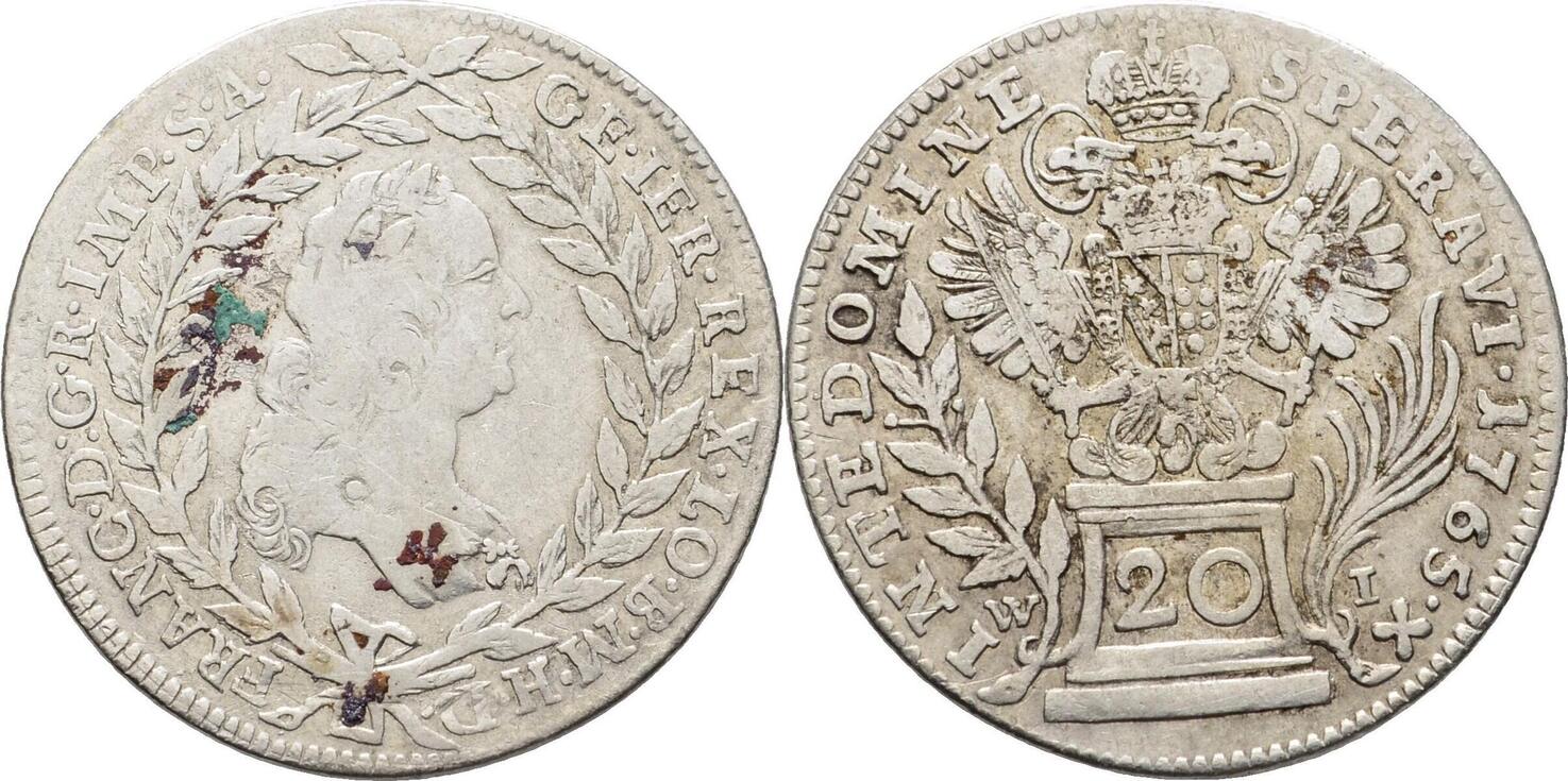 RDR Österreich Wien 20 Kreuzer 1765 Franz I. (1745-1765) ss | MA-Shops