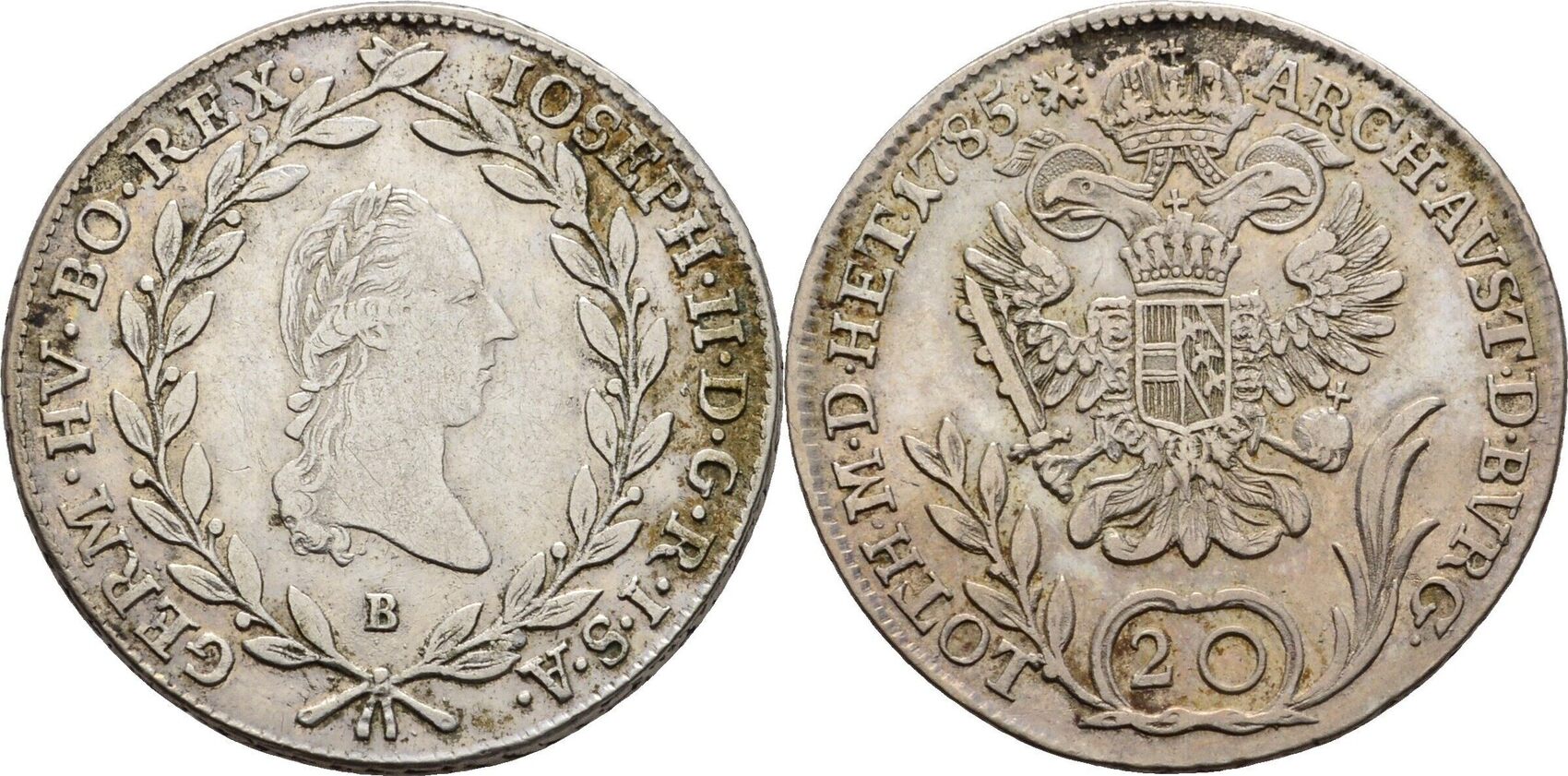 RDR Ungarn Kremnitz 20 Kreuzer 1785 Joseph II., 1765-1790 ss | MA-Shops