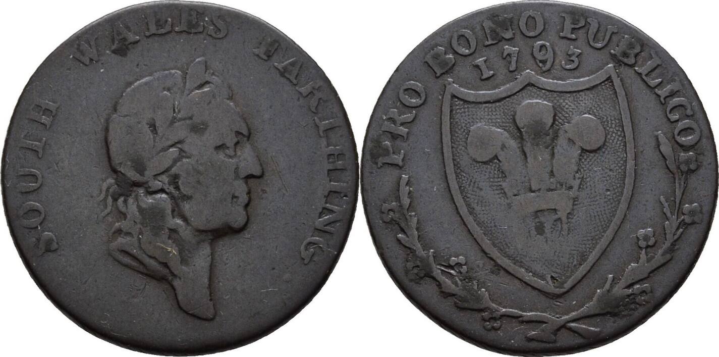 South Wales Farthing 1793 ss | MA-Shops