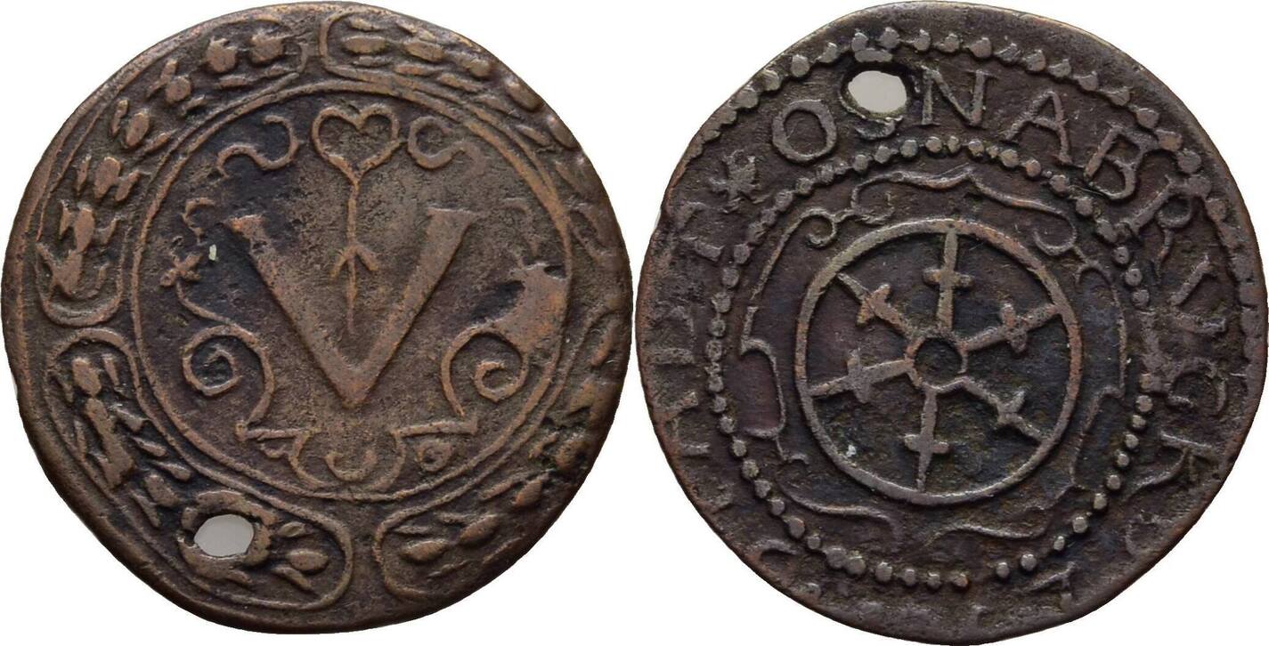 Osnabrück, Stadt 5 Pfennig 1625 Gelocht, ss | MA-Shops