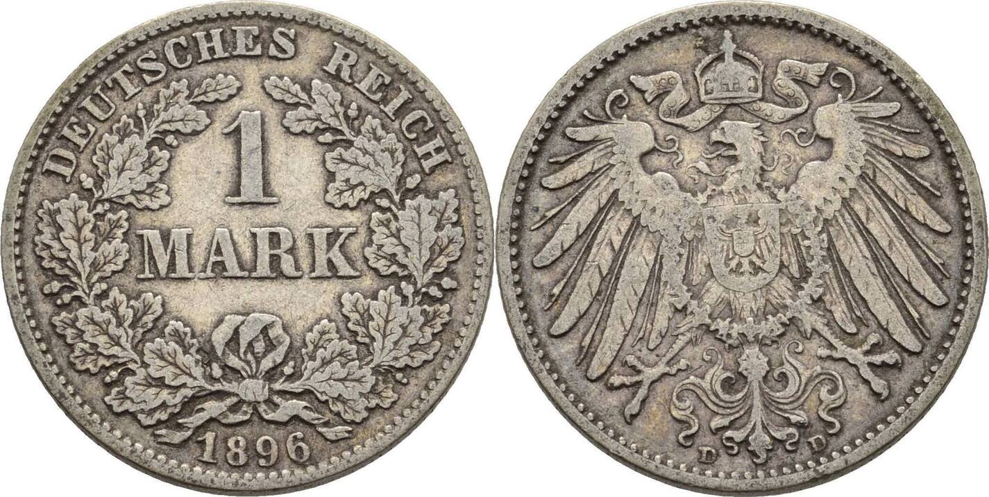 Deutsches Reich 1 Mark 1896 D ss | MA-Shops