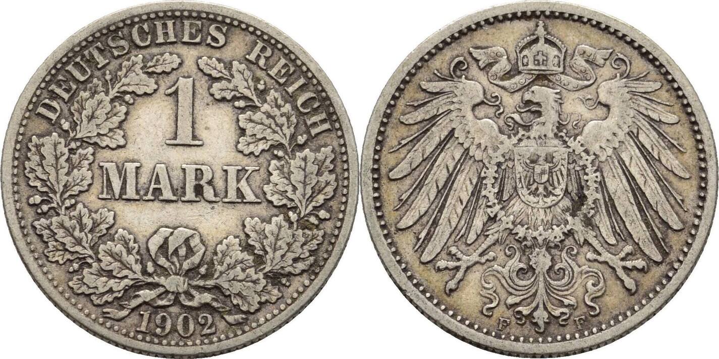 Deutsches Reich 1 Mark 1902 F ss | MA-Shops