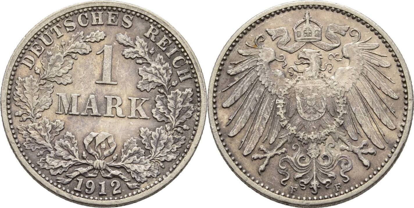 Deutsches Reich 1 Mark 1912 F ss | MA-Shops