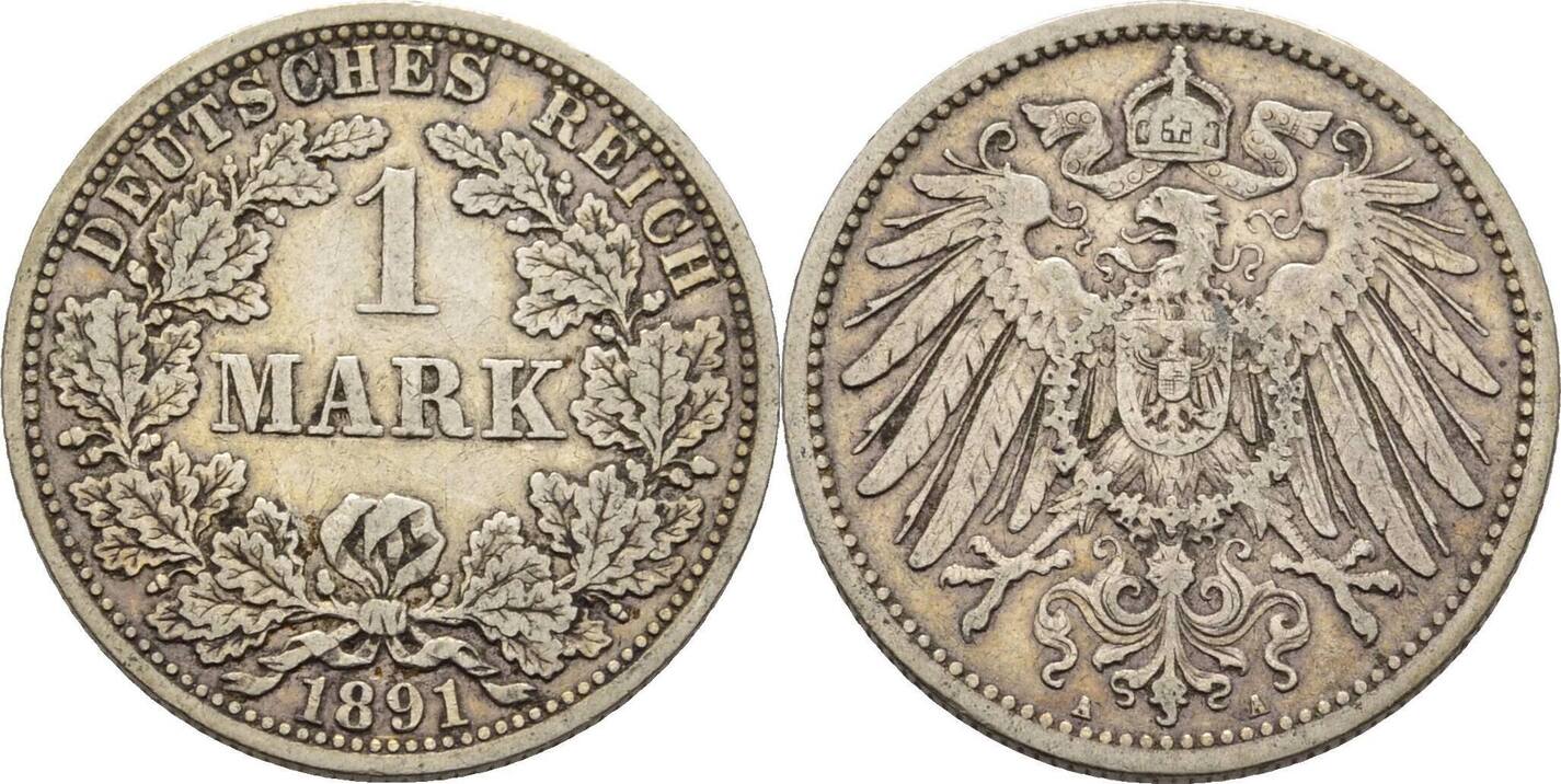 Deutsches Reich 1 Mark 1891 A ss | MA-Shops