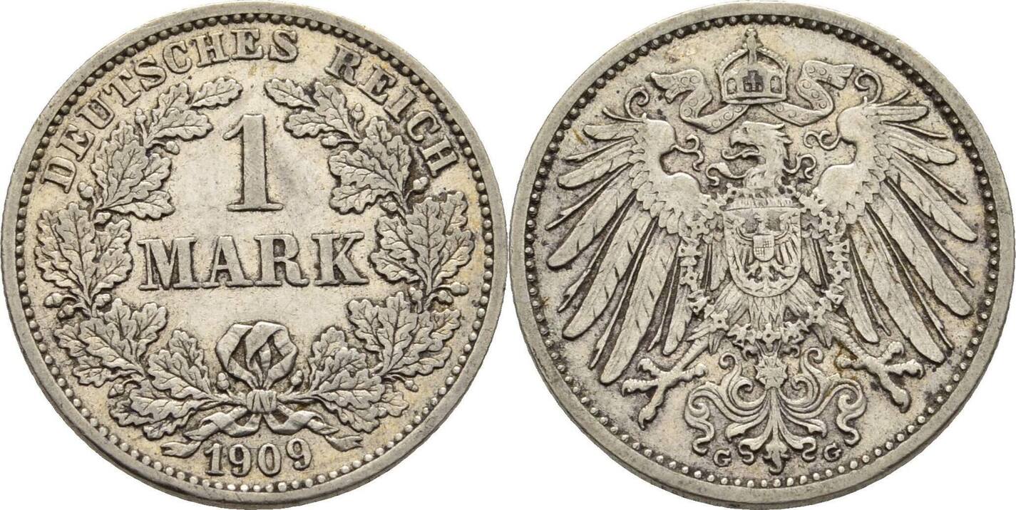 Deutsches Reich 1 Mark 1909 G ss | MA-Shops