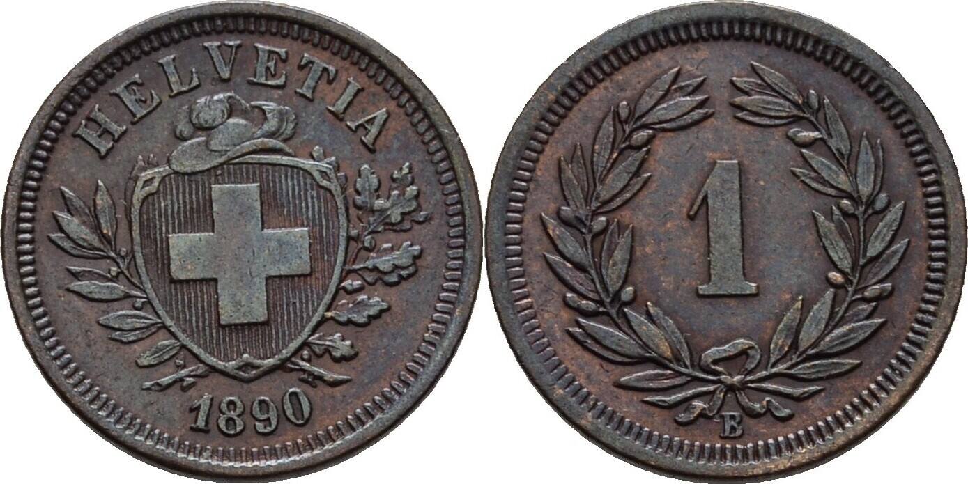 Schweiz 1 Rappen 1890 f. vz | MA-Shops