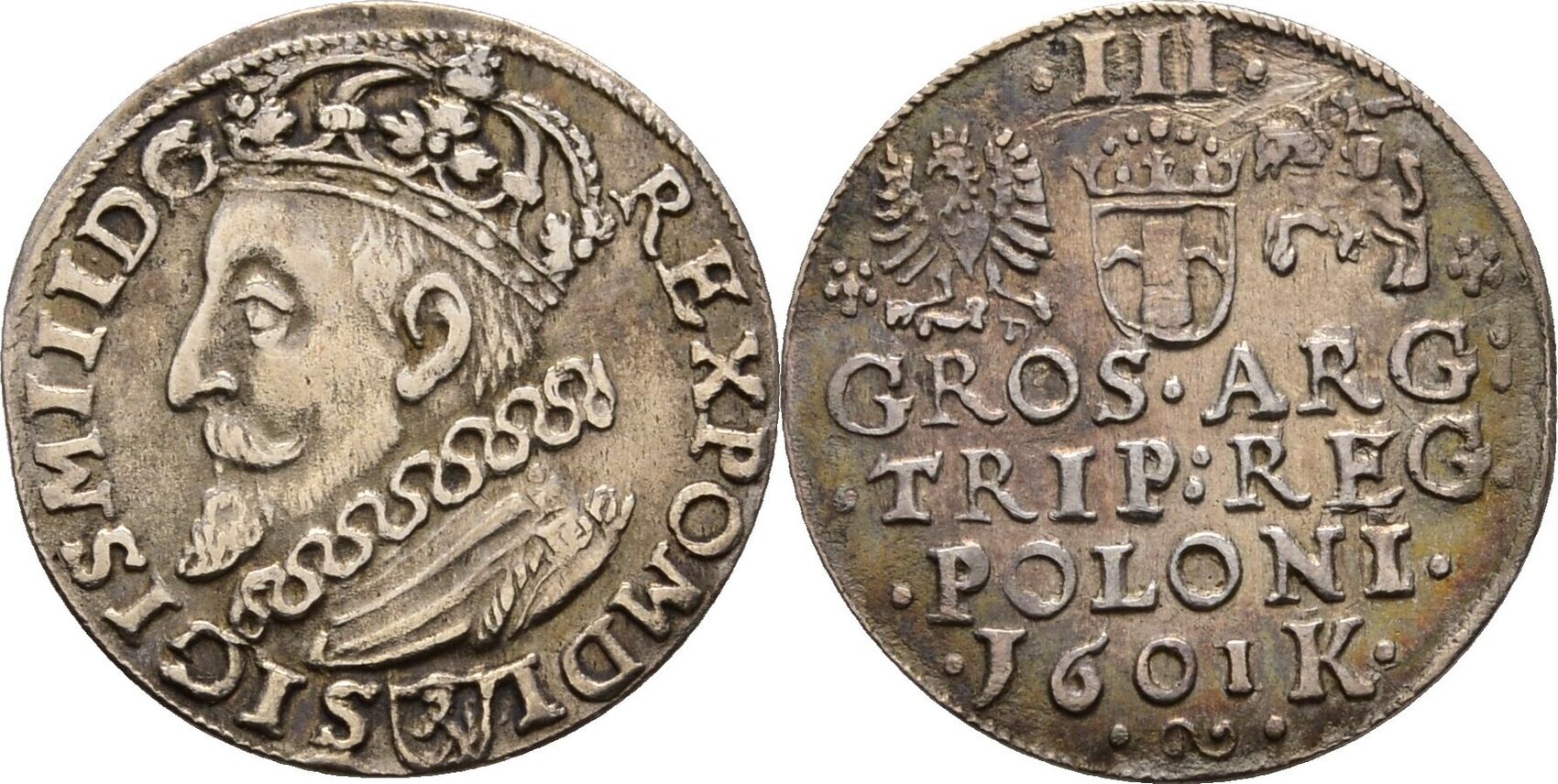 Polen Krakau Dreigröscher Trojak 1601 Sigismund III. 1587-1632 ss | MA ...