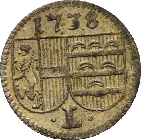 Salzburg Einseitiger Pfennig 1738 Leopold Anton v. Firmian 1727-1744 vz ...