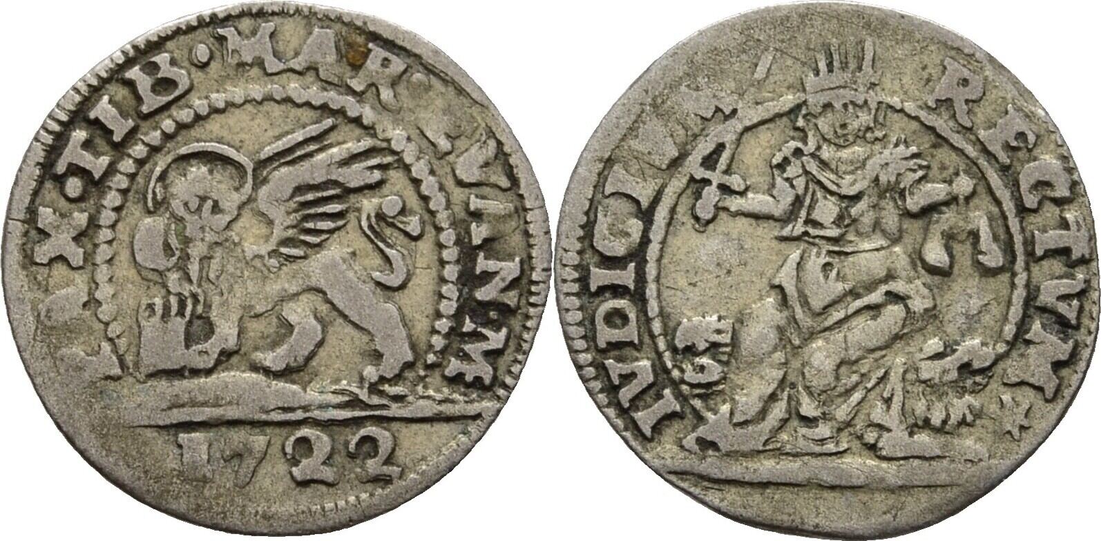 Italien Venedig 5 Soldi 1722 ss | MA-Shops