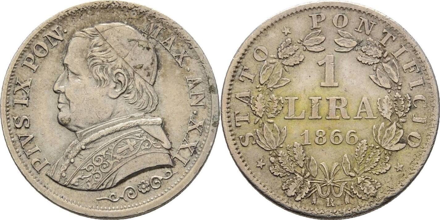 Vatikan 1 Lira 1866 Pius IX. (1846 - 1878) ss | MA-Shops