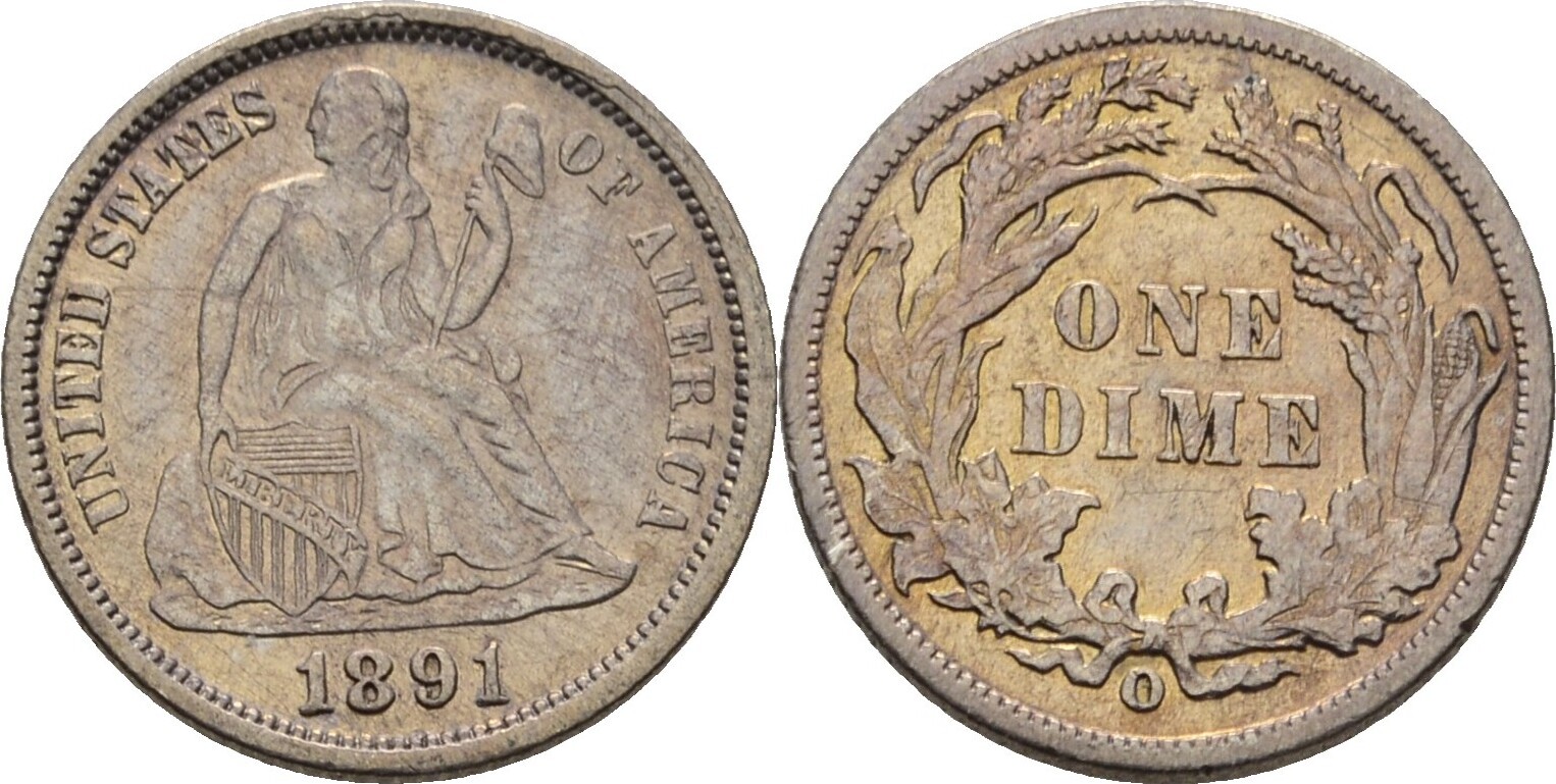 USA 1 Dime 1891 ss | MA-Shops