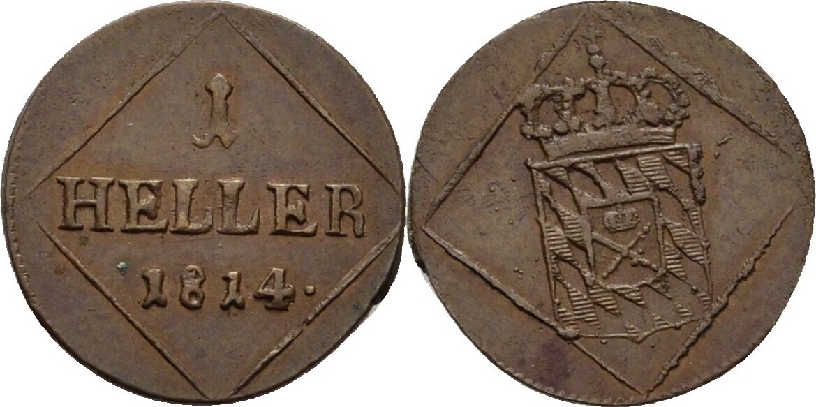 Bayern 1 Heller 1814 Maximilian I. Joseph (1806-1825) vz | MA-Shops
