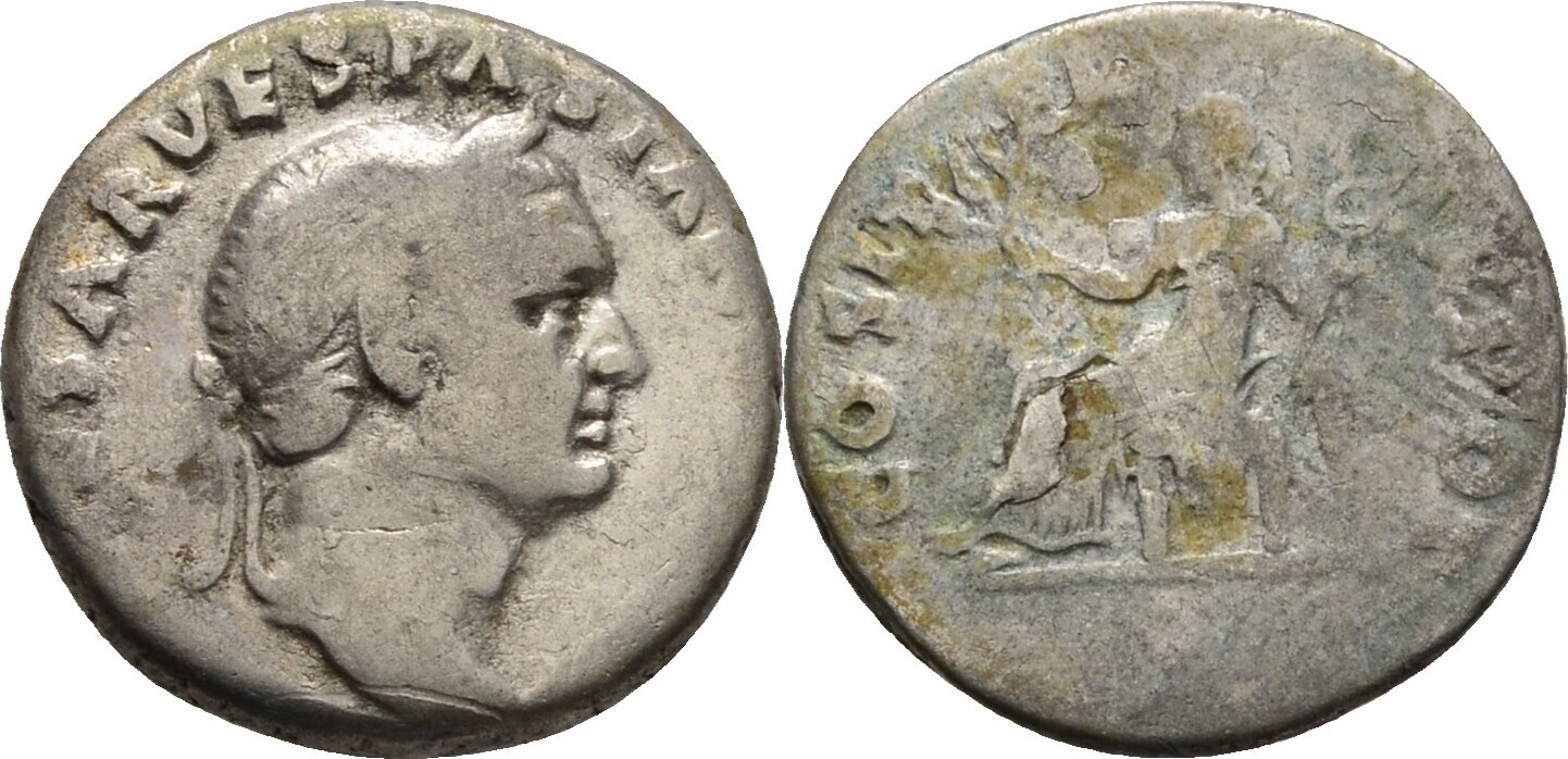 RÖMISCHE KAISERZEIT Denar 70 Vespasian, 69-79 ss/f.ss | MA-Shops