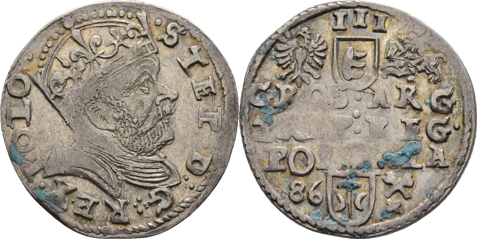Polen Posen 3 Gröscher 1586 Stephan Bathory, 1576-1586 ss | MA-Shops