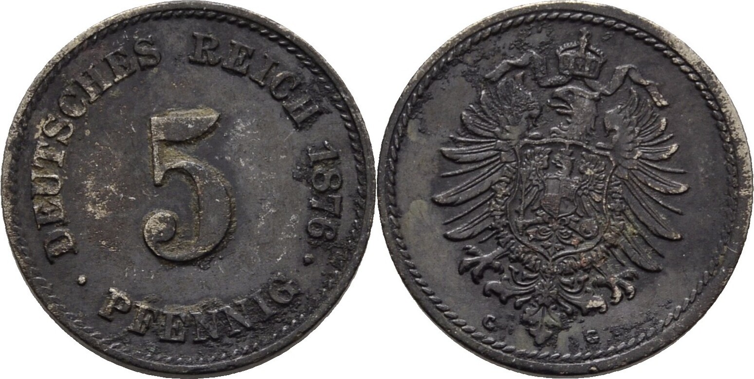 Deutsches Reich 5 Pfennig 1876 C ss | MA-Shops