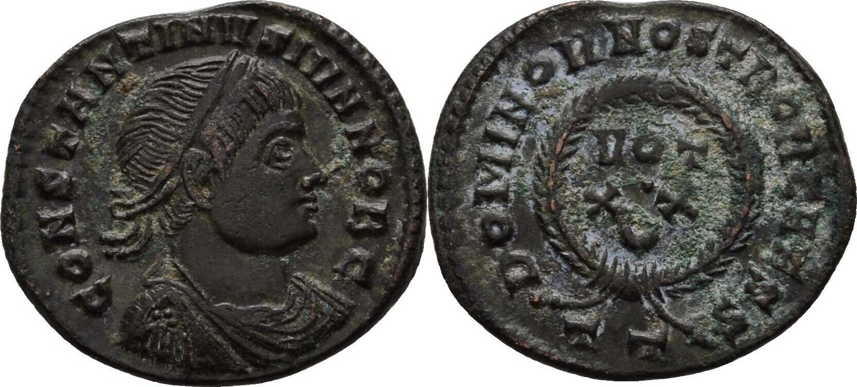 RÖMISCHE KAISERZEIT Bronze 320-321 Constantinus II., 316-337 Caesar ss ...