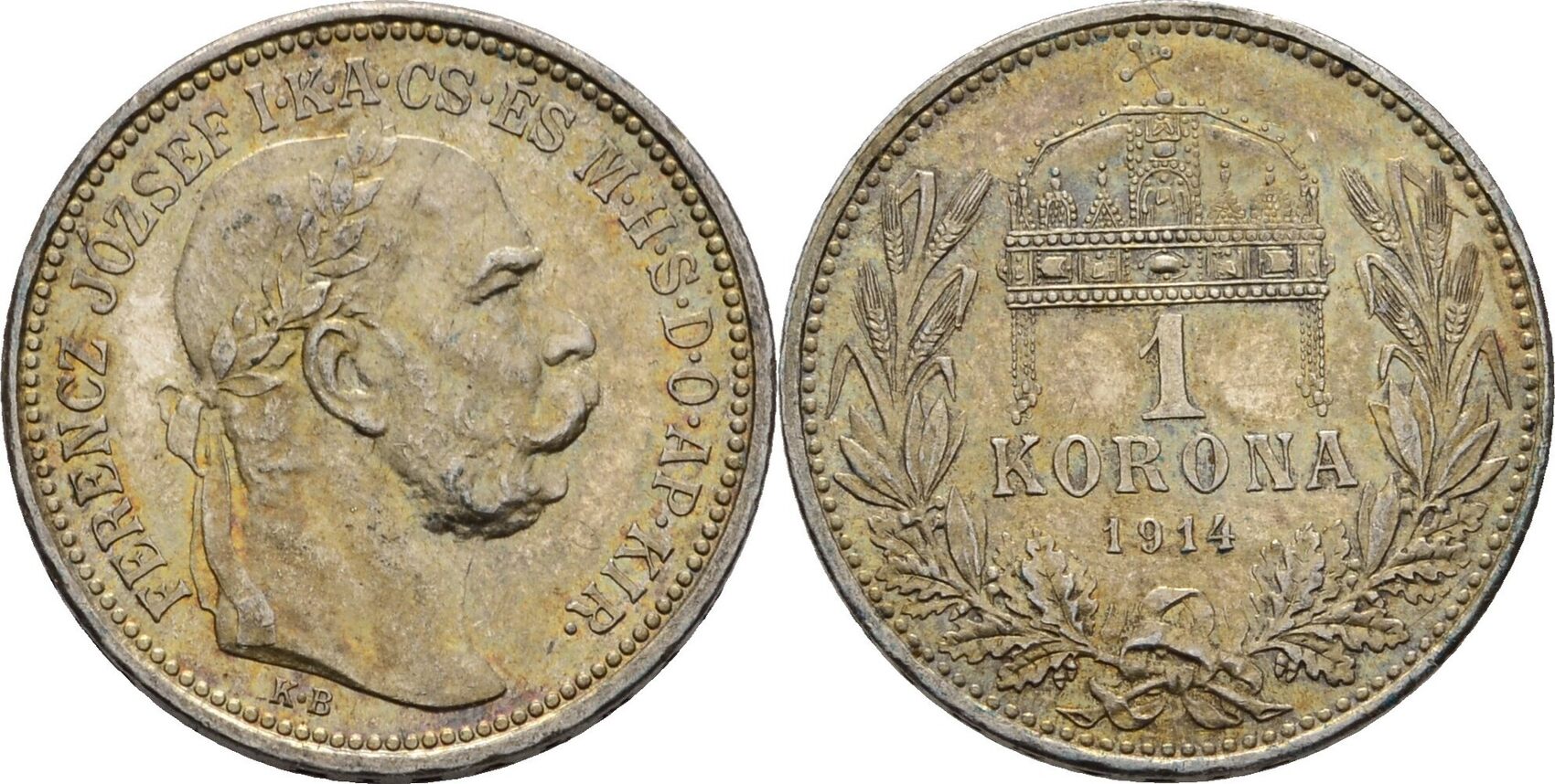 Österreich Ungarn Kremnitz 1 Korona 1914 Franz Joseph, 1848-1916. vz | MA-Shops